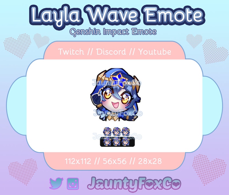 Genshin Impact Layla Wave Emote for Twitch, Youtube, Discord // Chibi ...