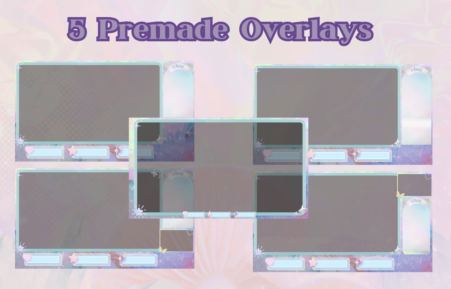 ANIMATED Holographic Dream Stream Overlays for Twitch, Youtube, Discord ...