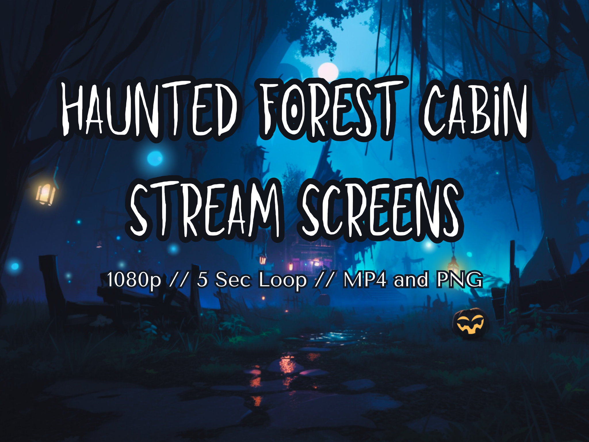 ANIMATED 4x Haunted Forest Cabin Stream Screens for Twitch, Youtube and ...