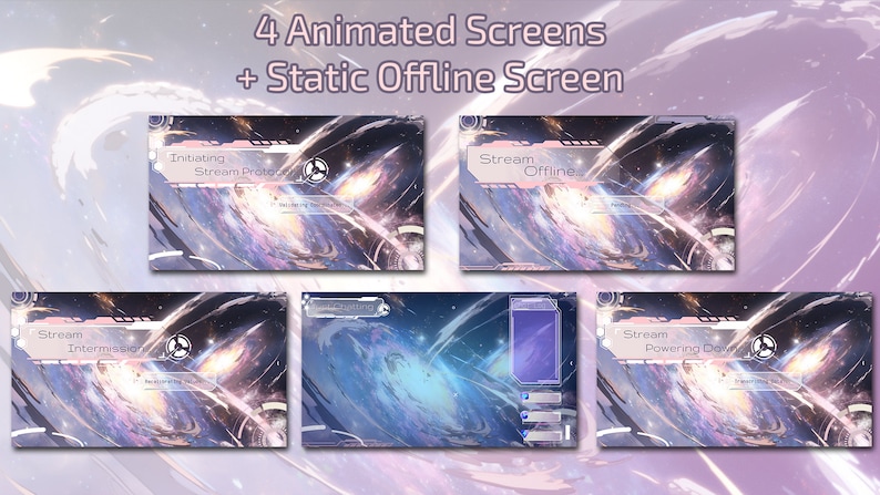 ANIMATED Pastel Sci-fi Stream Overlay for Twitch, Youtube, Discord ...
