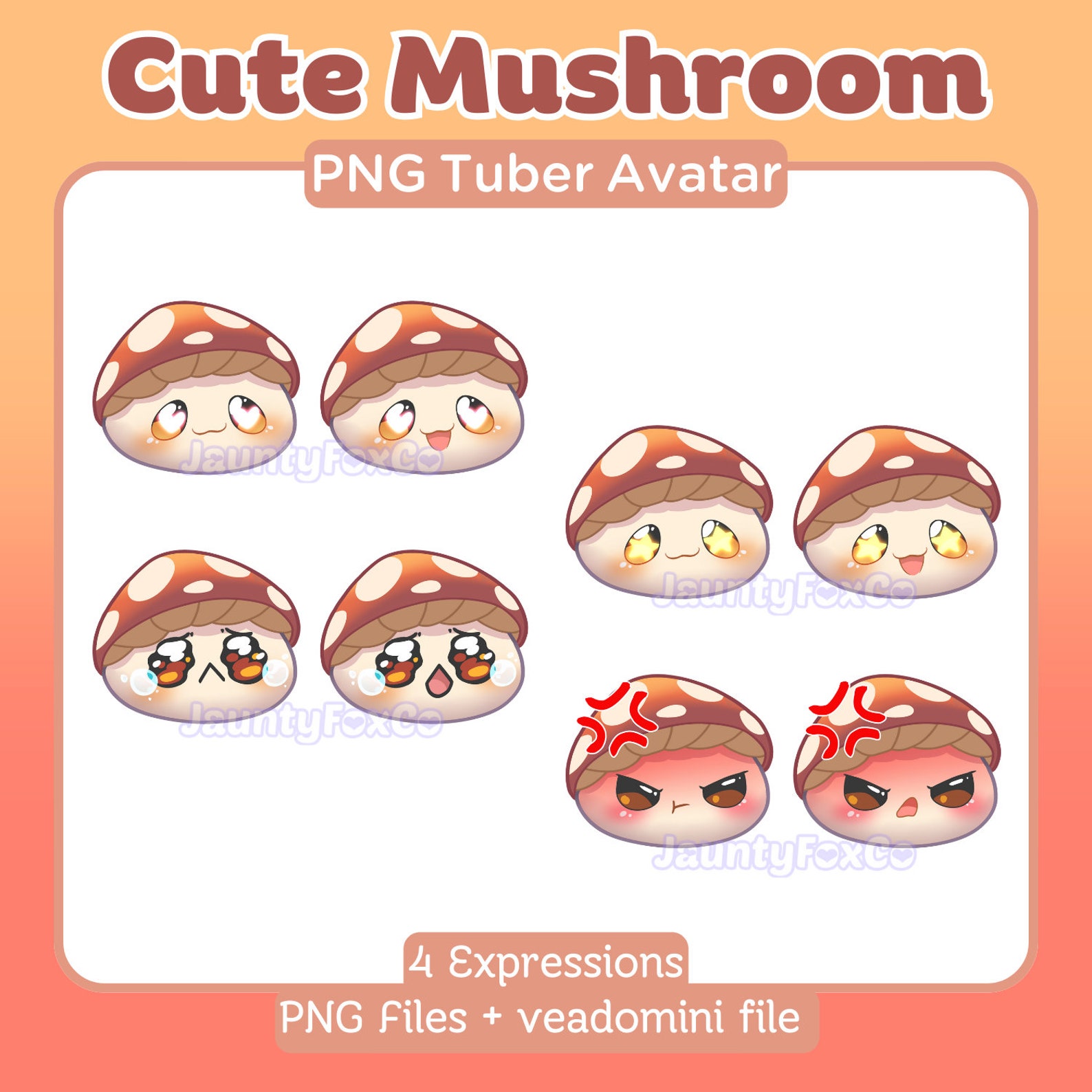 Cute Little Mushroom Pngtuber Model // Amanita Mushroom Avatar ...