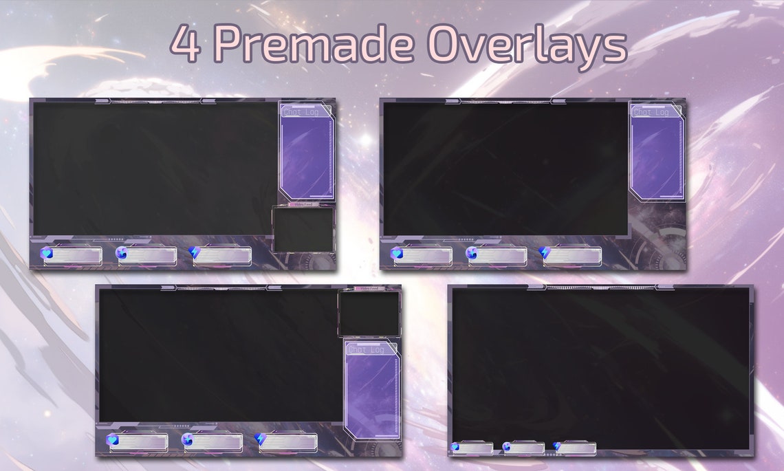 ANIMATED Pastel Sci-fi Stream Overlay for Twitch, Youtube, Discord ...