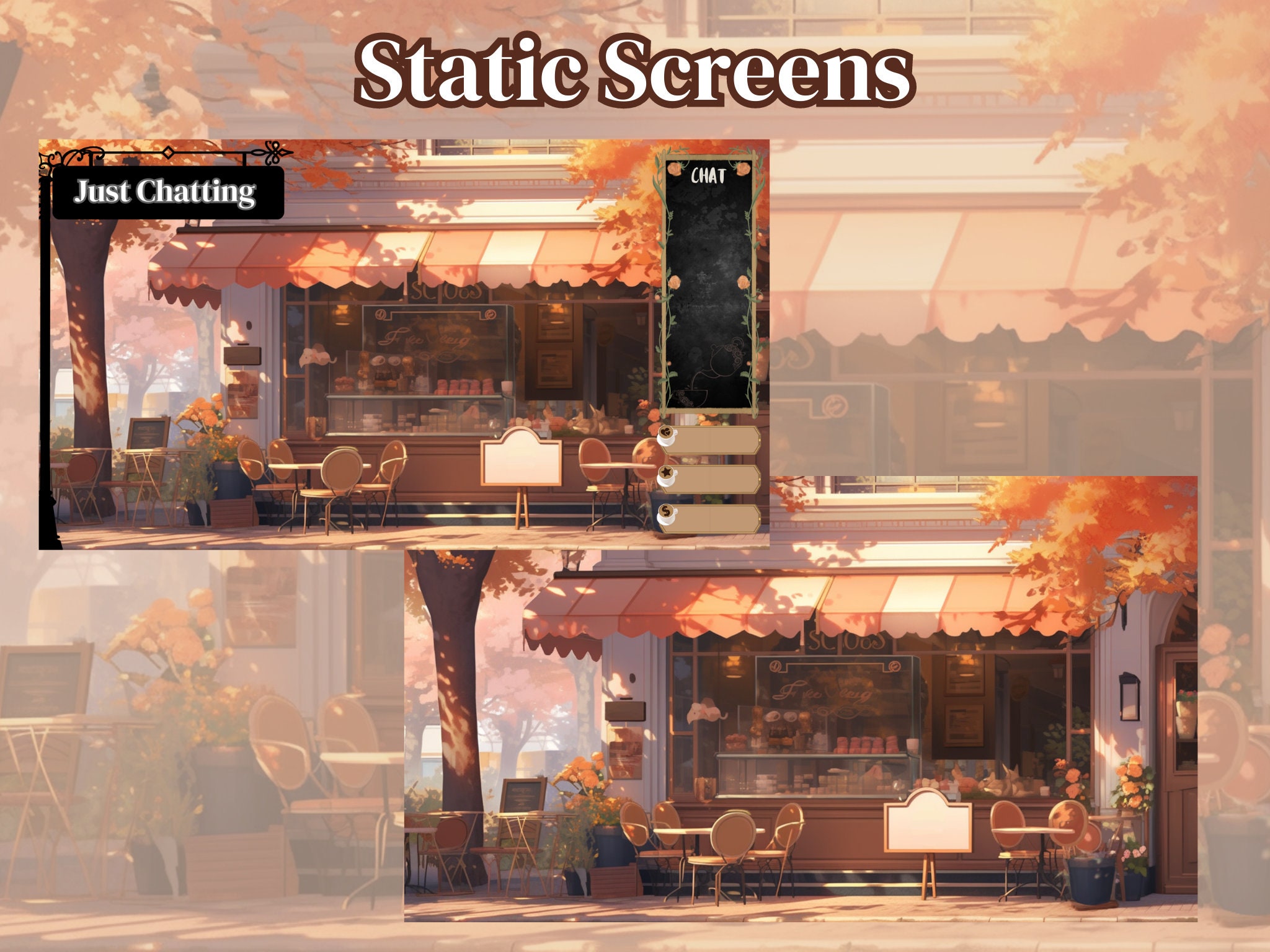 ANIMATED Cozy Autumn Cafe Overlay for Twitch, Youtube and Discord ...