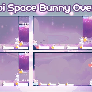ANIMATED Kawaii Chibi Space Bunny Overlay // Celestial Overlay // Cute ...