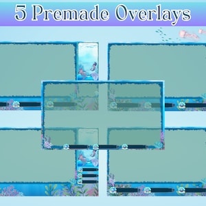 ANIMATED Playful Mermaid Overlay Set // Aqua Blue Overlay // Ocean ...