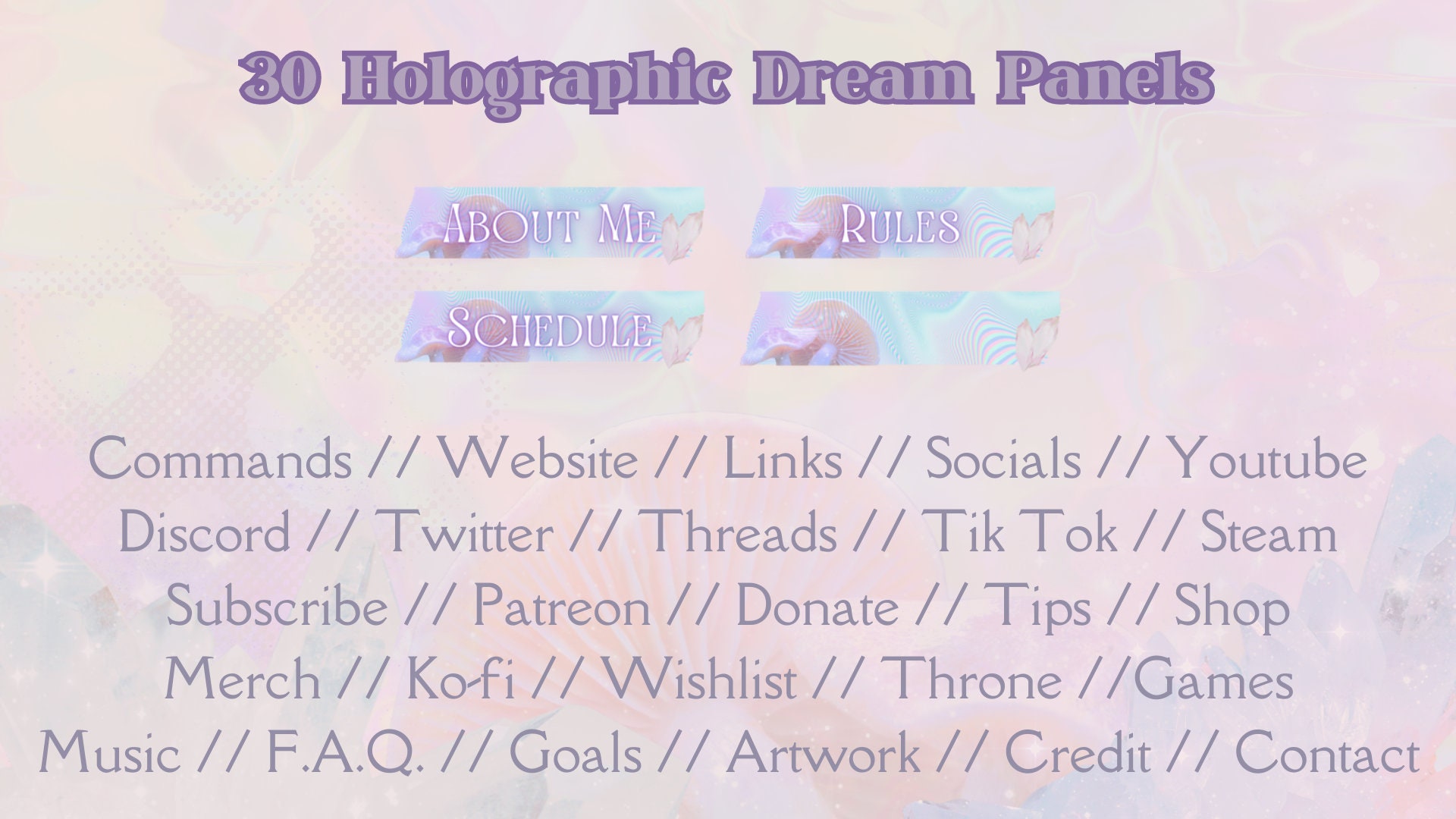 ANIMATED Holographic Dream Stream Overlays for Twitch, Youtube, Discord ...