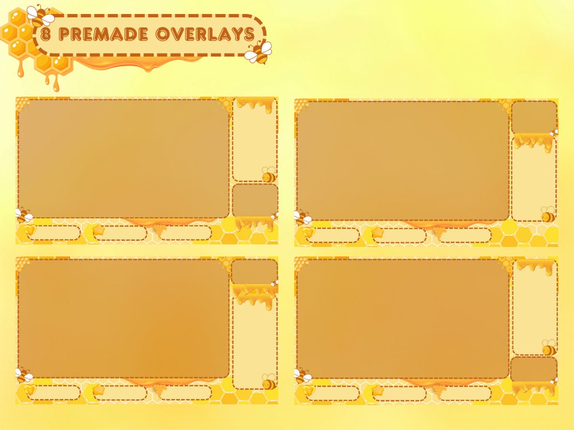 ANIMATED Honey Bee Overlay Package for Twitch, Youtube and Discord ...