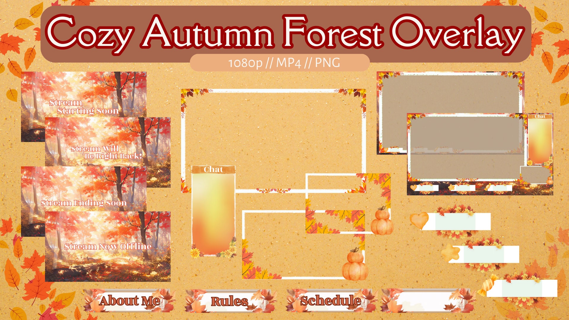 ANIMATED Cozy Autumn Forest Overlay for Twitch, Youtube, Discord ...