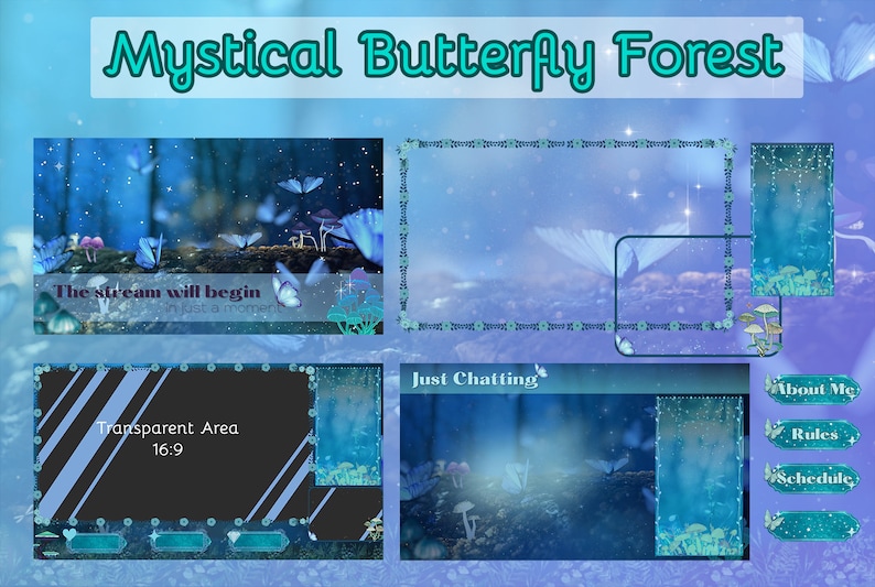 ANIMATED Mystical Butterfly Forest Stream Overlay for Twitch, Youtube ...
