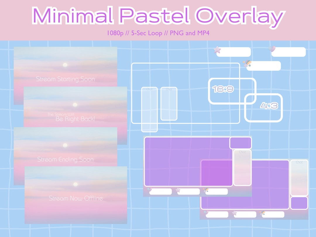 ANIMATED Minimal Pastel Livestream Overlay for Twitch, Youtube and ...