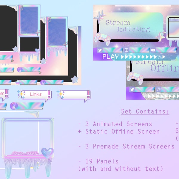 Twitch Overlay Pastel - Etsy