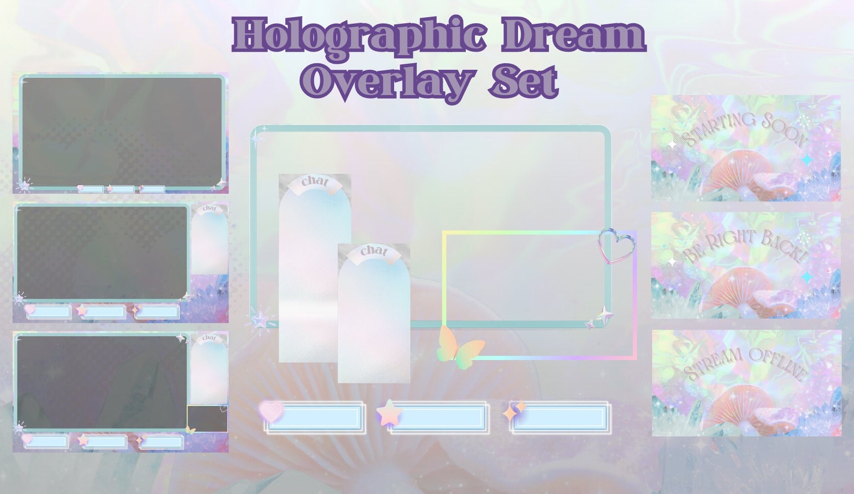ANIMATED Holographic Dream Stream Overlays for Twitch, Youtube, Discord ...