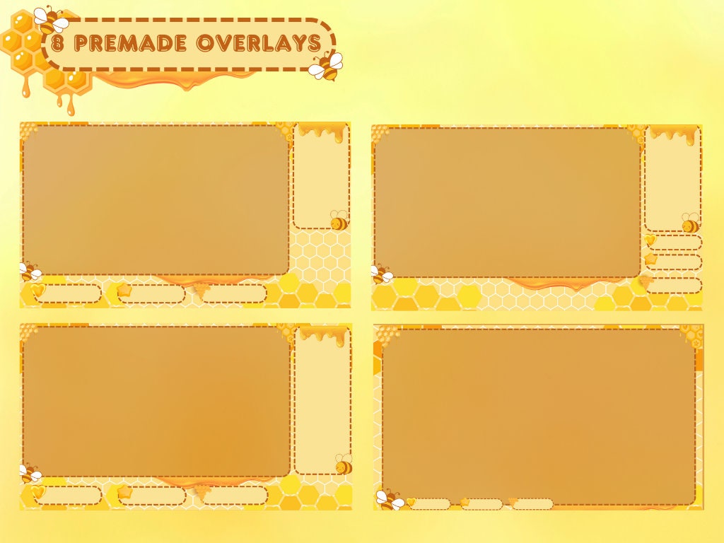 ANIMATED Honey Bee Overlay Package for Twitch, Youtube and Discord ...