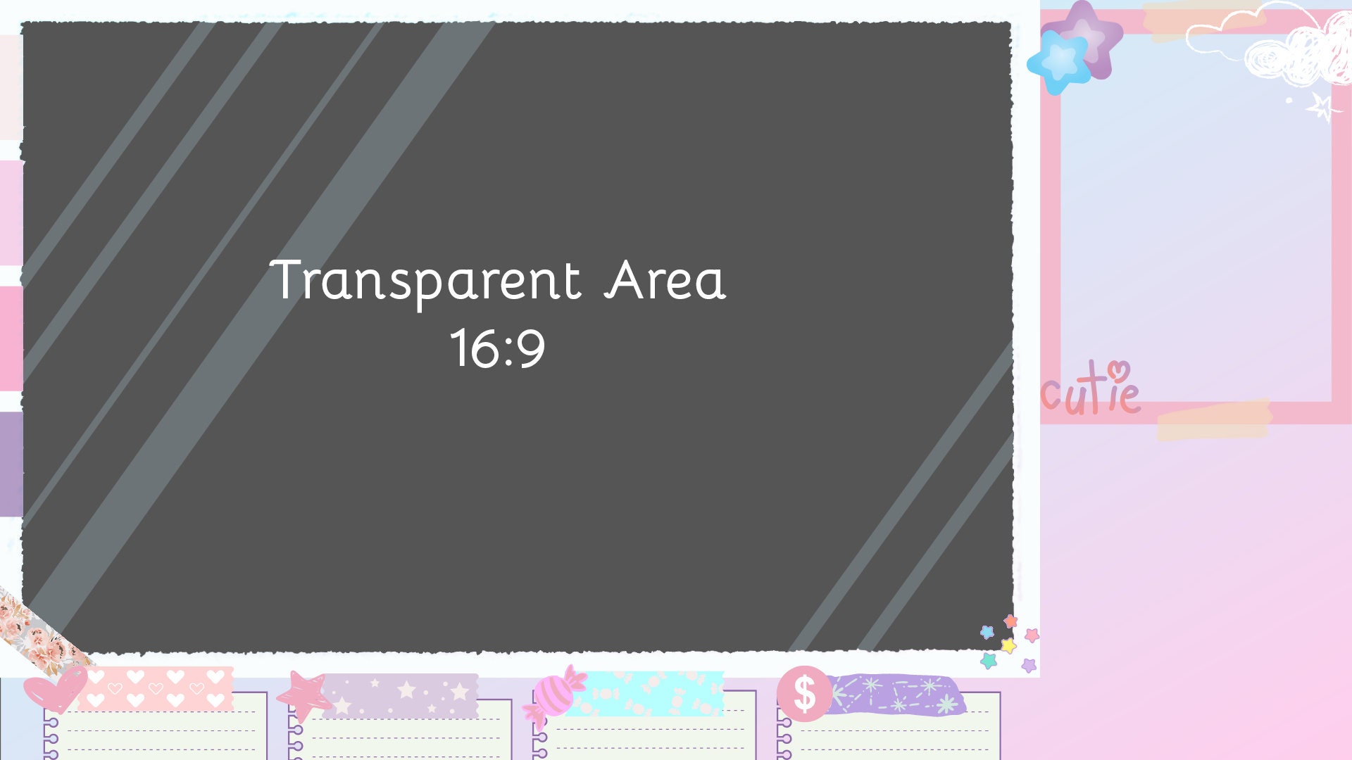 Animated Pastel Notebook Kawaii Stationary Stream Overlay for Twitch ...