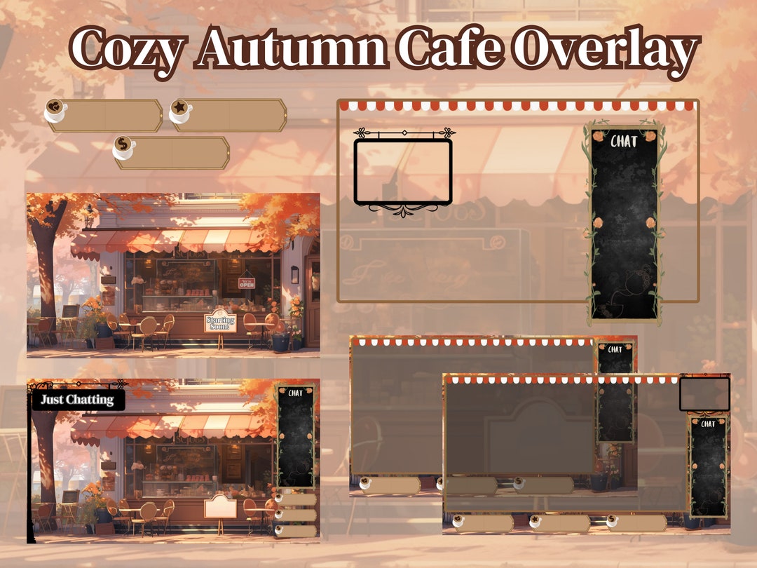 ANIMATED Cozy Autumn Cafe Overlay for Twitch, Youtube and Discord ...