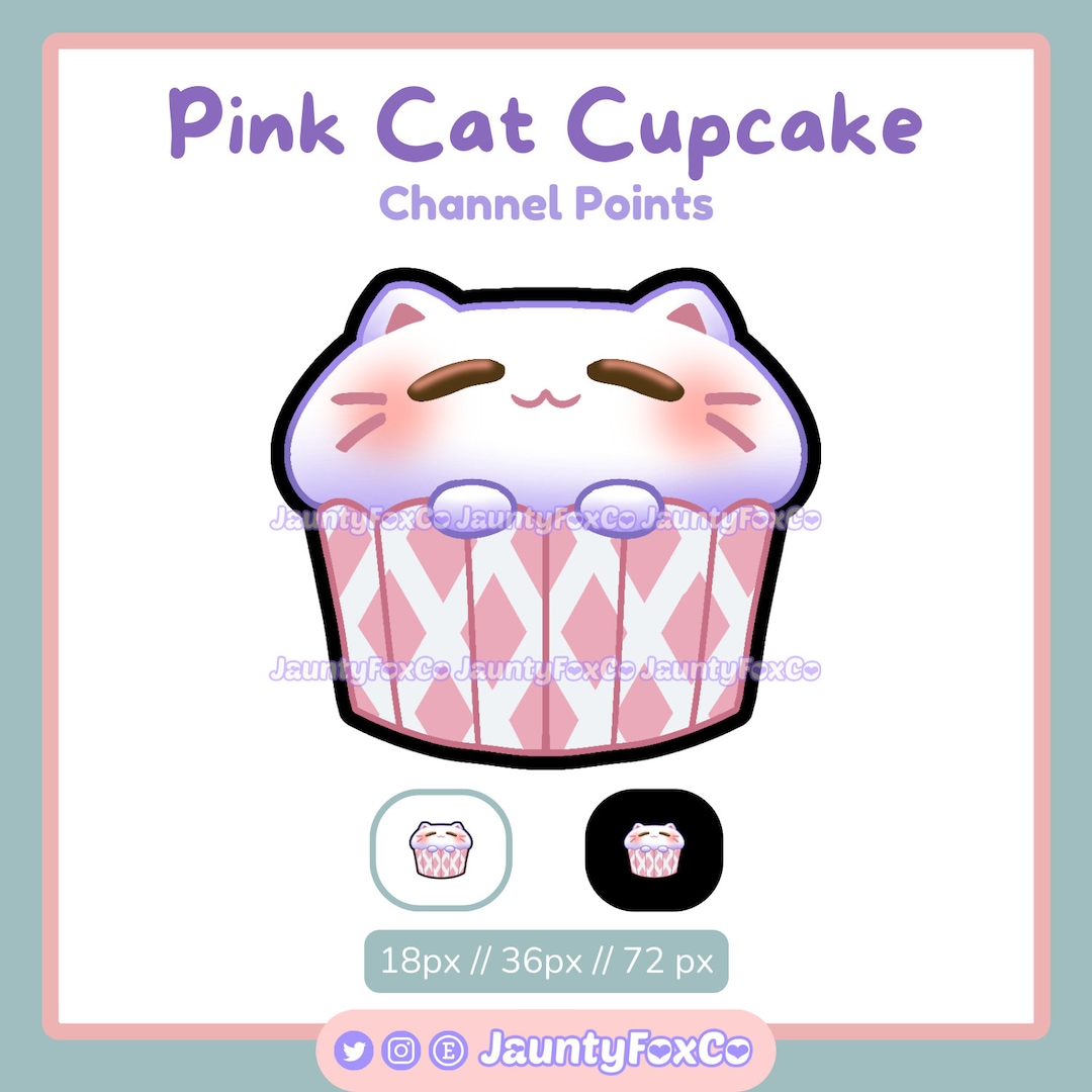 Pink Kitty Cupcake Channel Points // White Cat Channel Points // Cafe ...