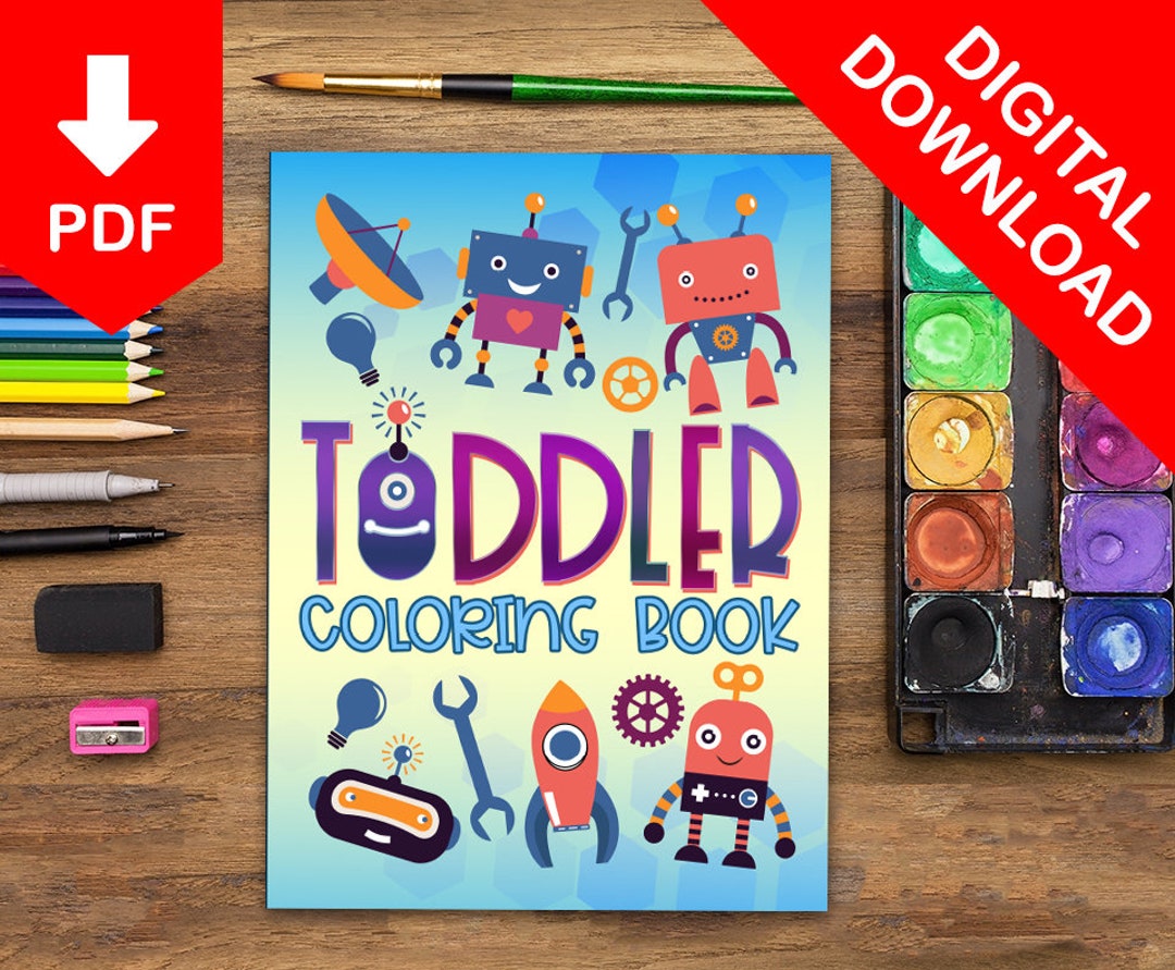 Robots Toddler Coloring Book for Kids Coloring Sheets - Etsy