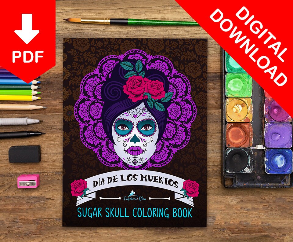 Sugar Skulls Coloring Pages Adult Coloring Book Adult Coloring Pages ...