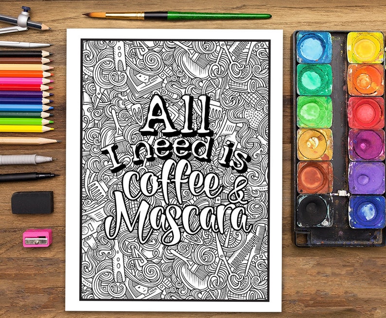 Adult Coloring Book Adult Coloring Pages Funny Quotes Coloring - Etsy