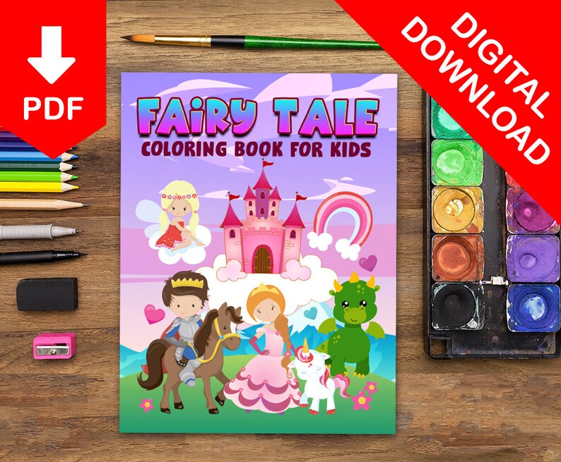 Fairy Tale Coloring Pages for Kids Coloring Book for Kids - Etsy