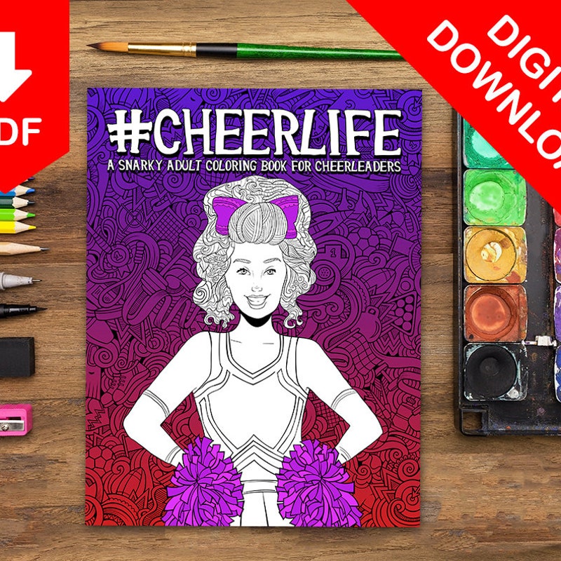 Cheer Coloring Page - Etsy