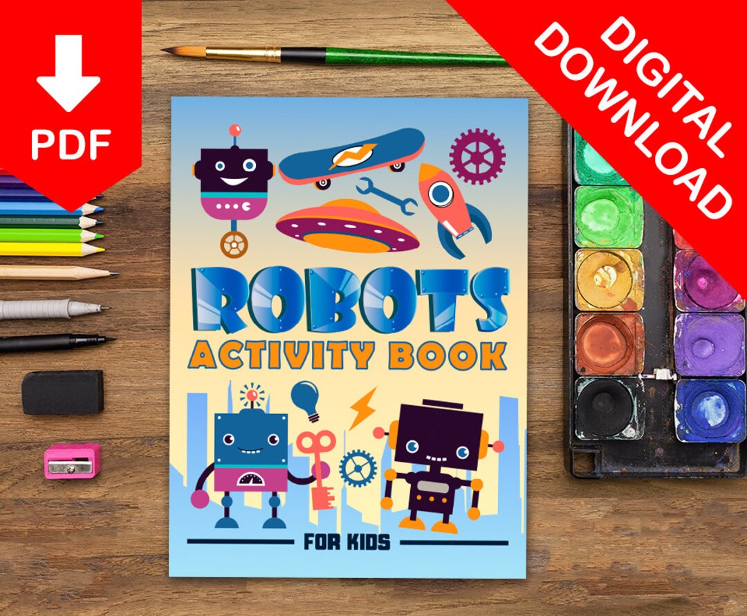 Robots Kids Activity Book for Kids Mazes for Kids Coloring - Etsy