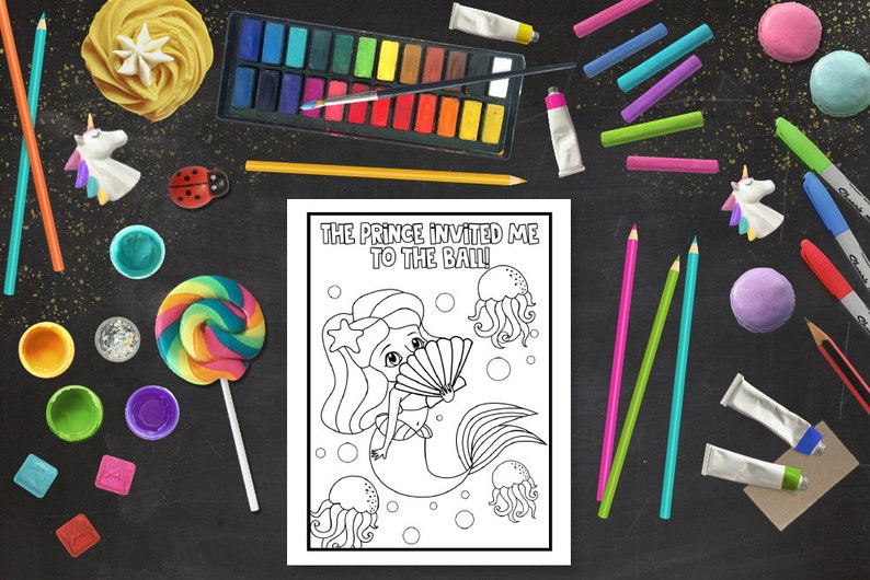 Mermaid Printable Coloring Pages for Kids Coloring Book Kids - Etsy