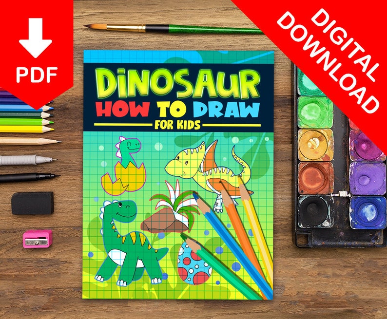Dinosaur How to Draw Kids Activity Book for Children Coloring Pages for ...