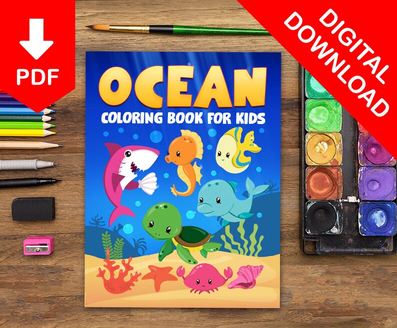 Ocean Printable Coloring Pages for Kids Coloring Book for Kids - Etsy