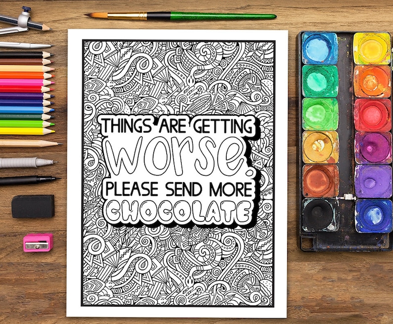 Adult Coloring Book Adult Coloring Pages Funny Quotes Coloring - Etsy