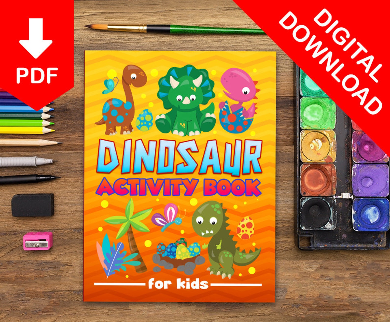 Dinosaur Kids Activity Book for Kids Mazes for Kids Coloring Pages for ...