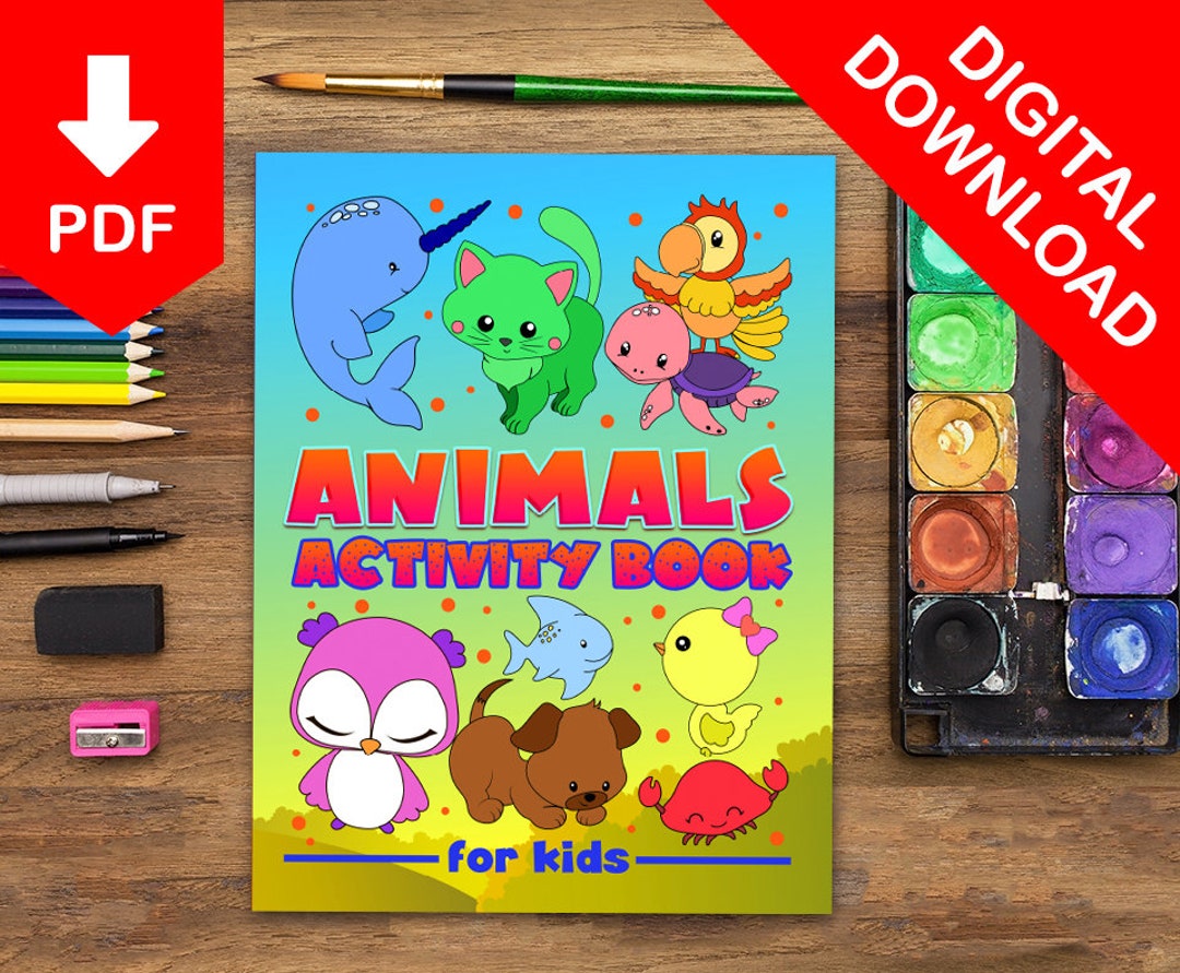 Animals Activity Book for Kids Coloring Book Mazes for Kids Mazes ...