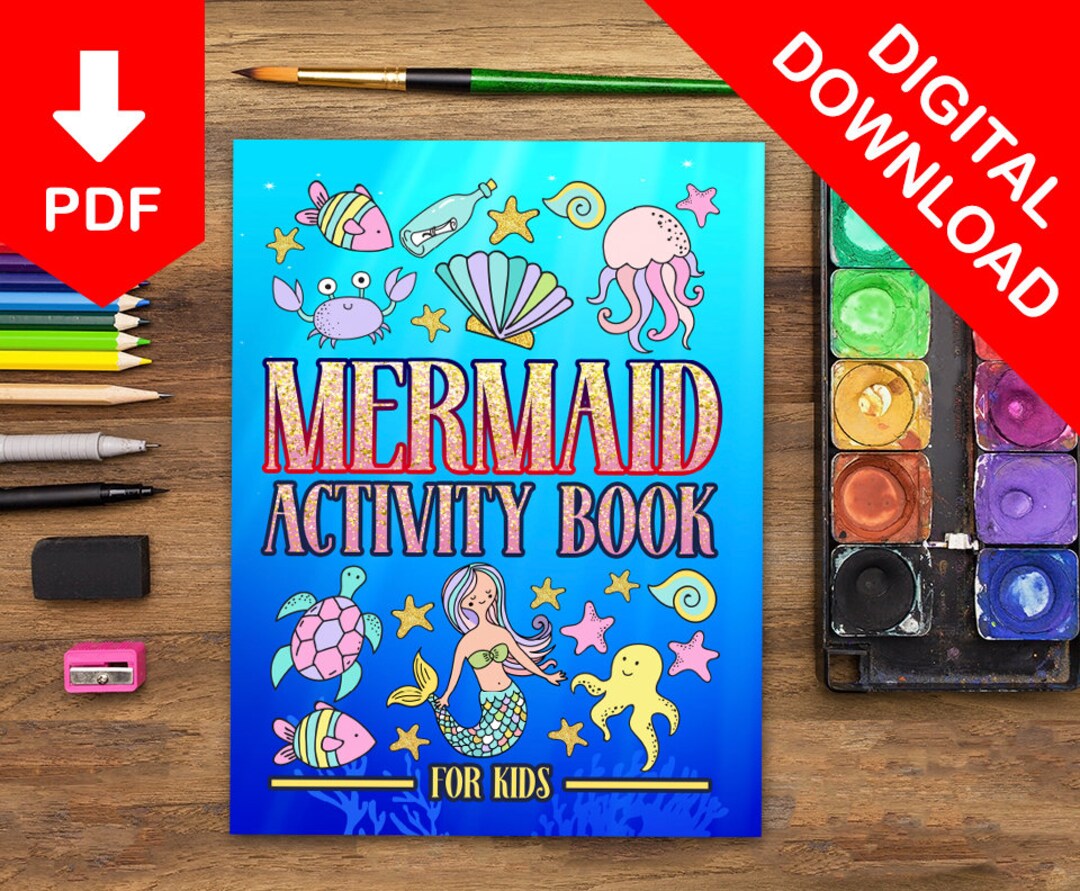 Mermaid Kids Activity Book for Kids Mazes for Kids Coloring Pages for ...