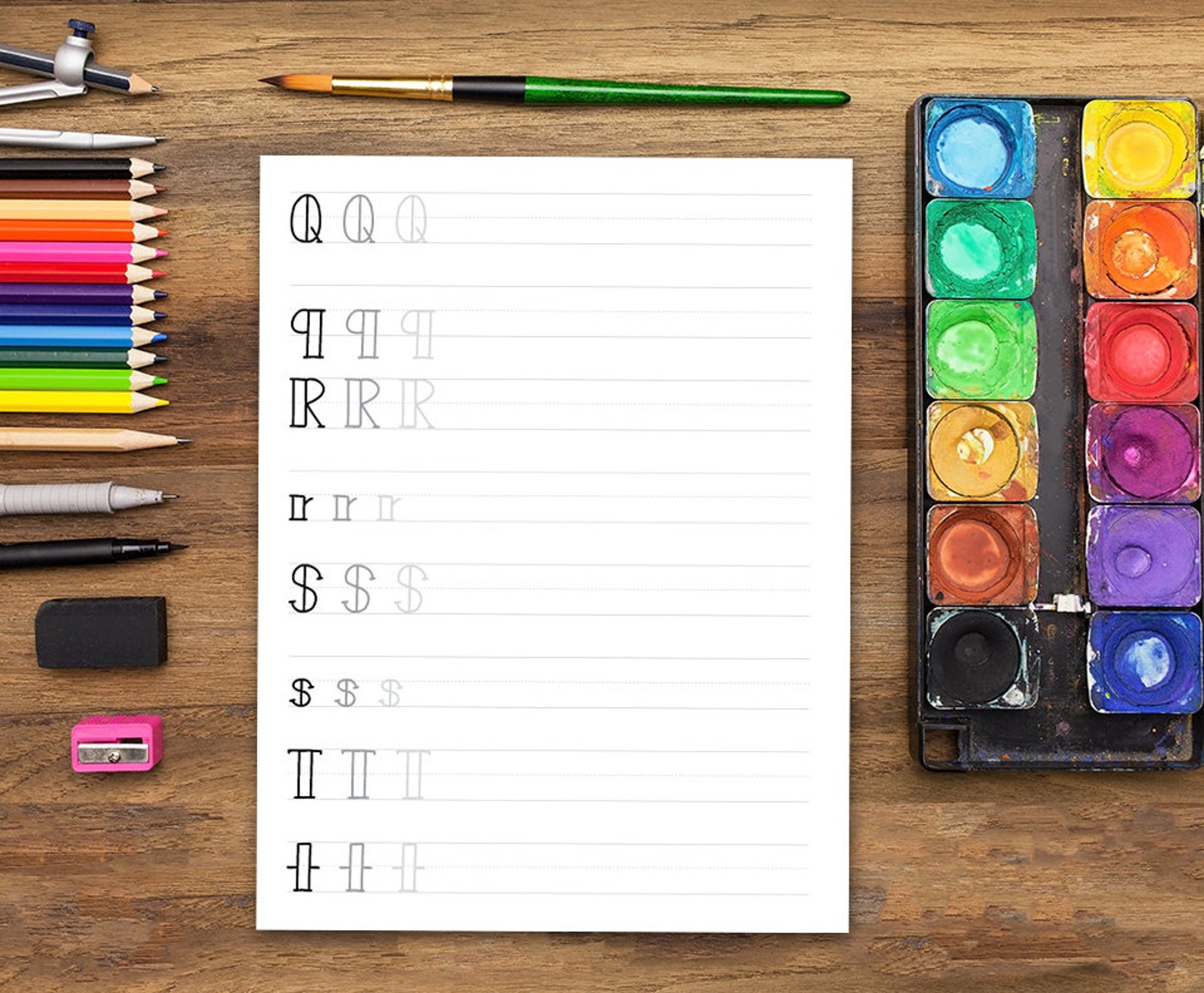 Calligraphy Practice Sheets Modern Calligraphy Practice Pad Lettering ...