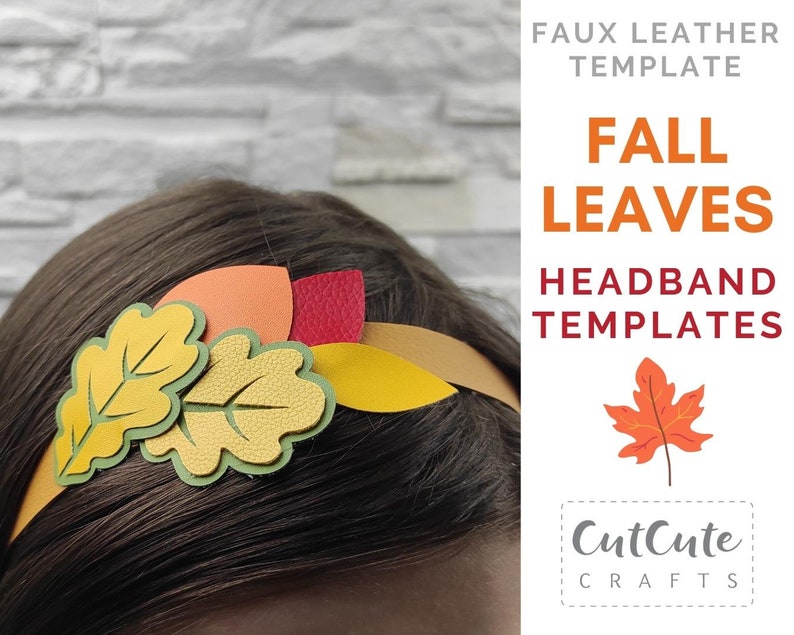 Fall Leaves Headband SVG Templates Autumn Leaf DIY Faux - Etsy