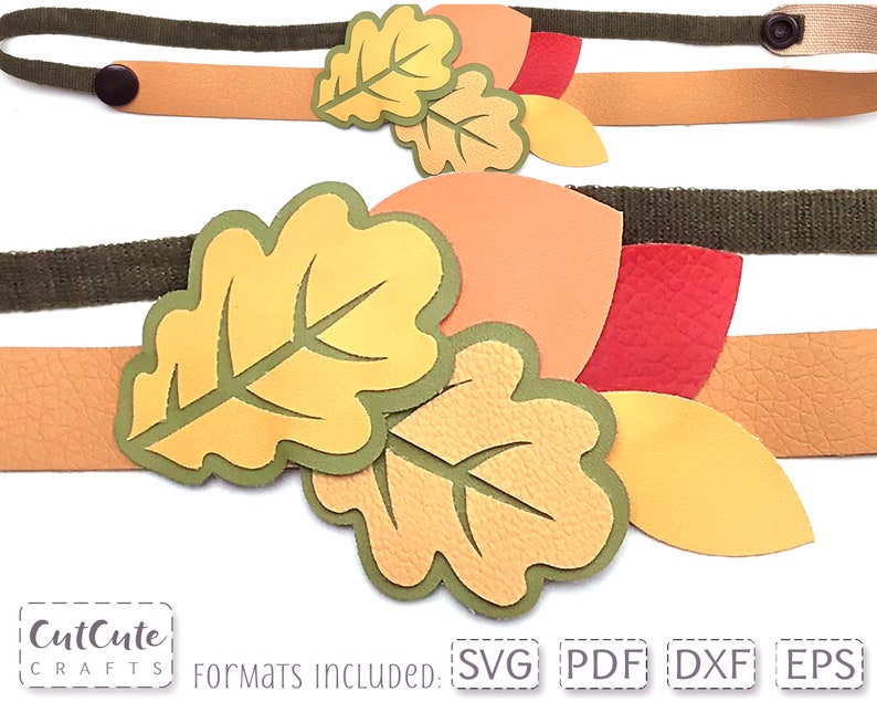 Fall Leaves Headband SVG Templates Autumn Leaf DIY Faux - Etsy