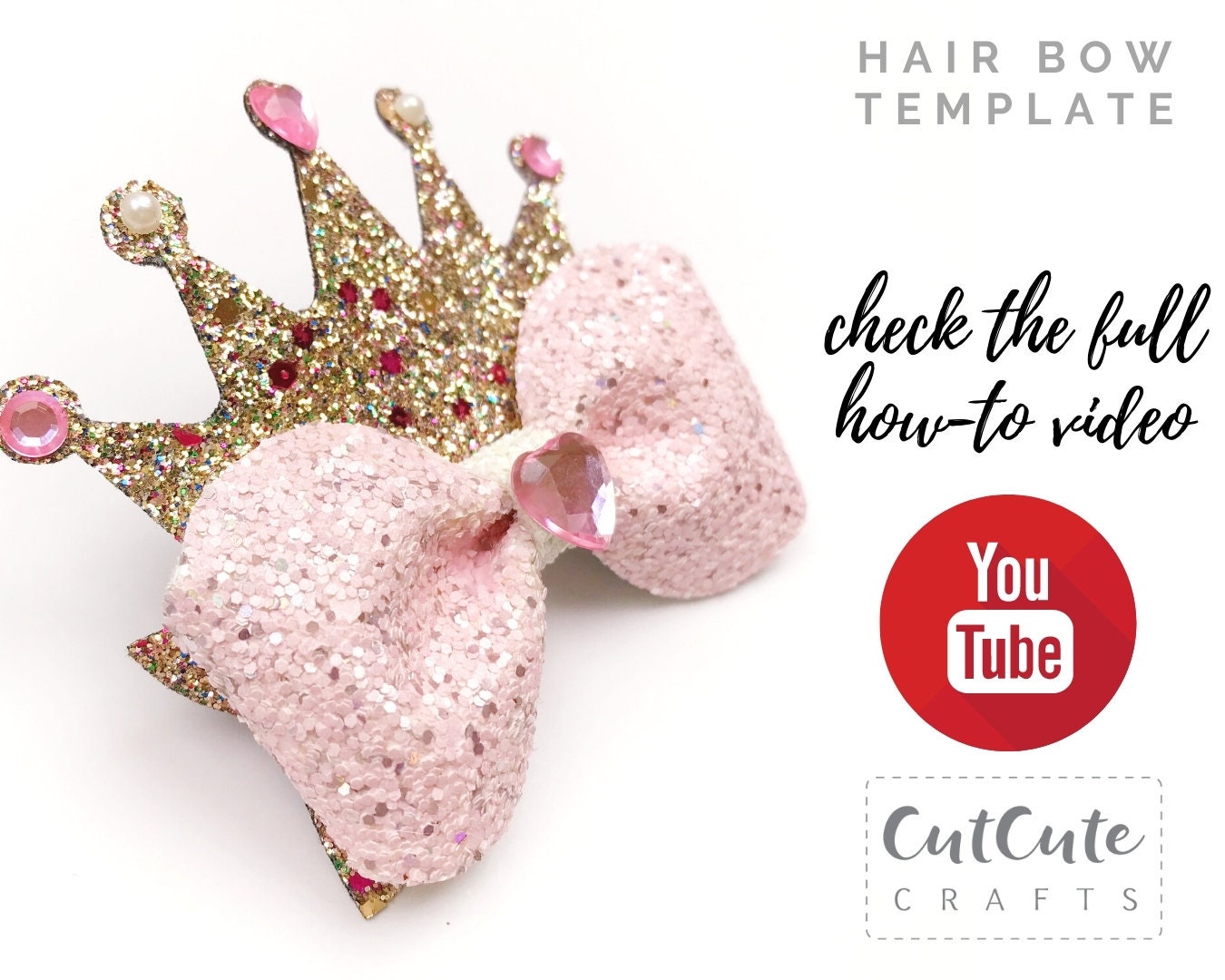 Crown Pinch Bow SVG Template Faux Leather Hair Bow SVG for - Etsy