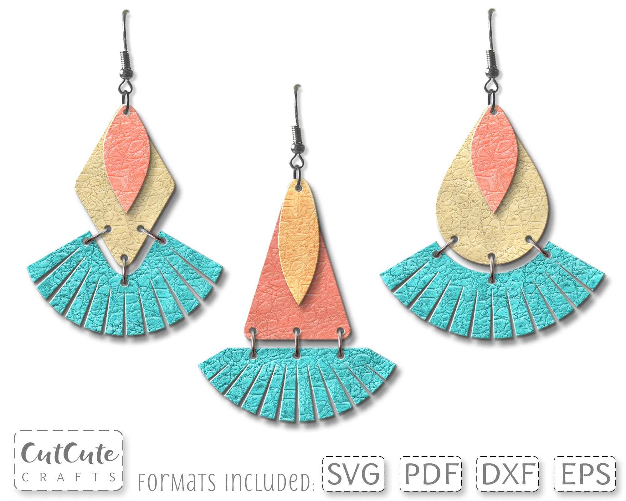 Southwest Earring SVG Fringed Boho Earring Svg SVG Cut File - Etsy