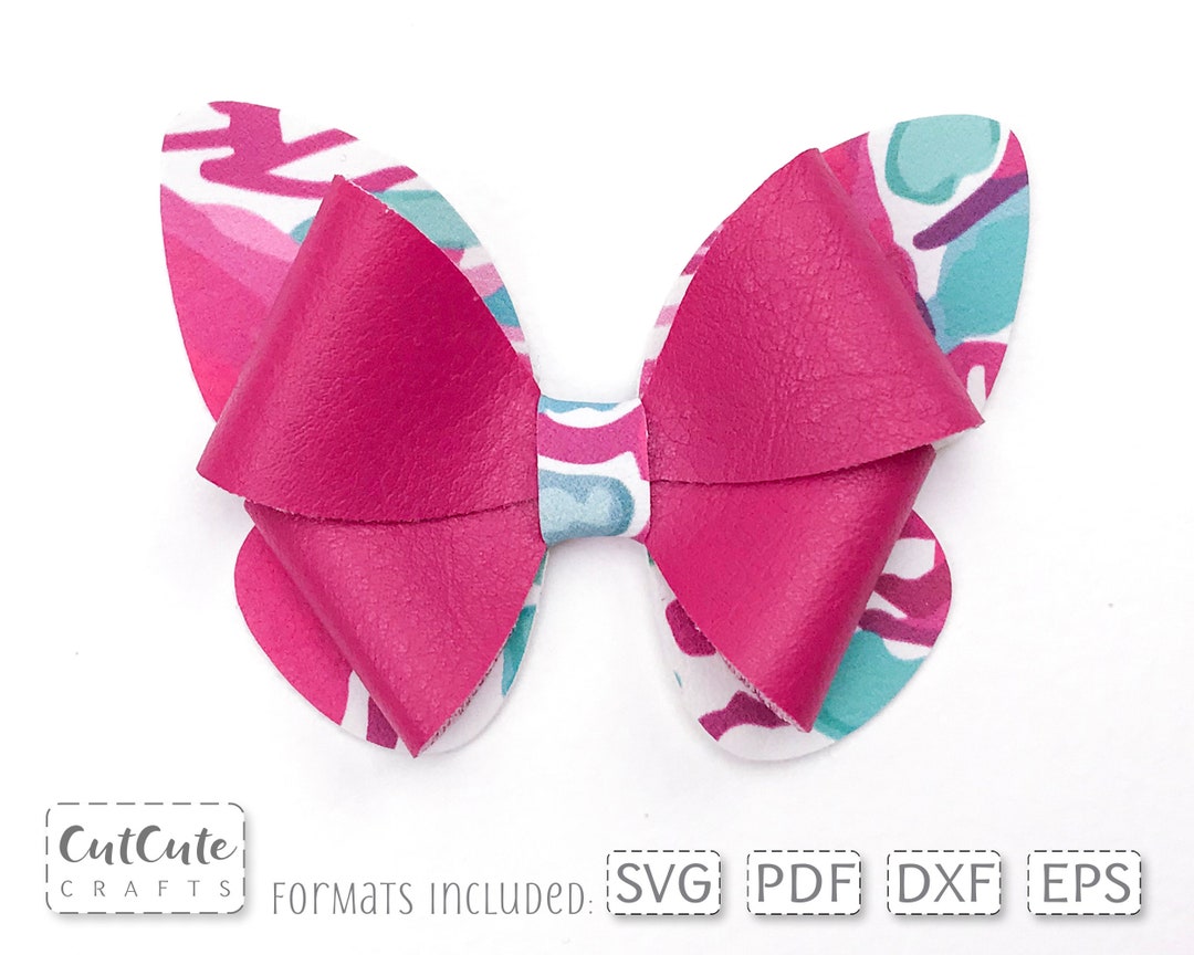 Butterfly Bow SVG, Hair Bow template, bow svg para Cricut, bow svg para ...