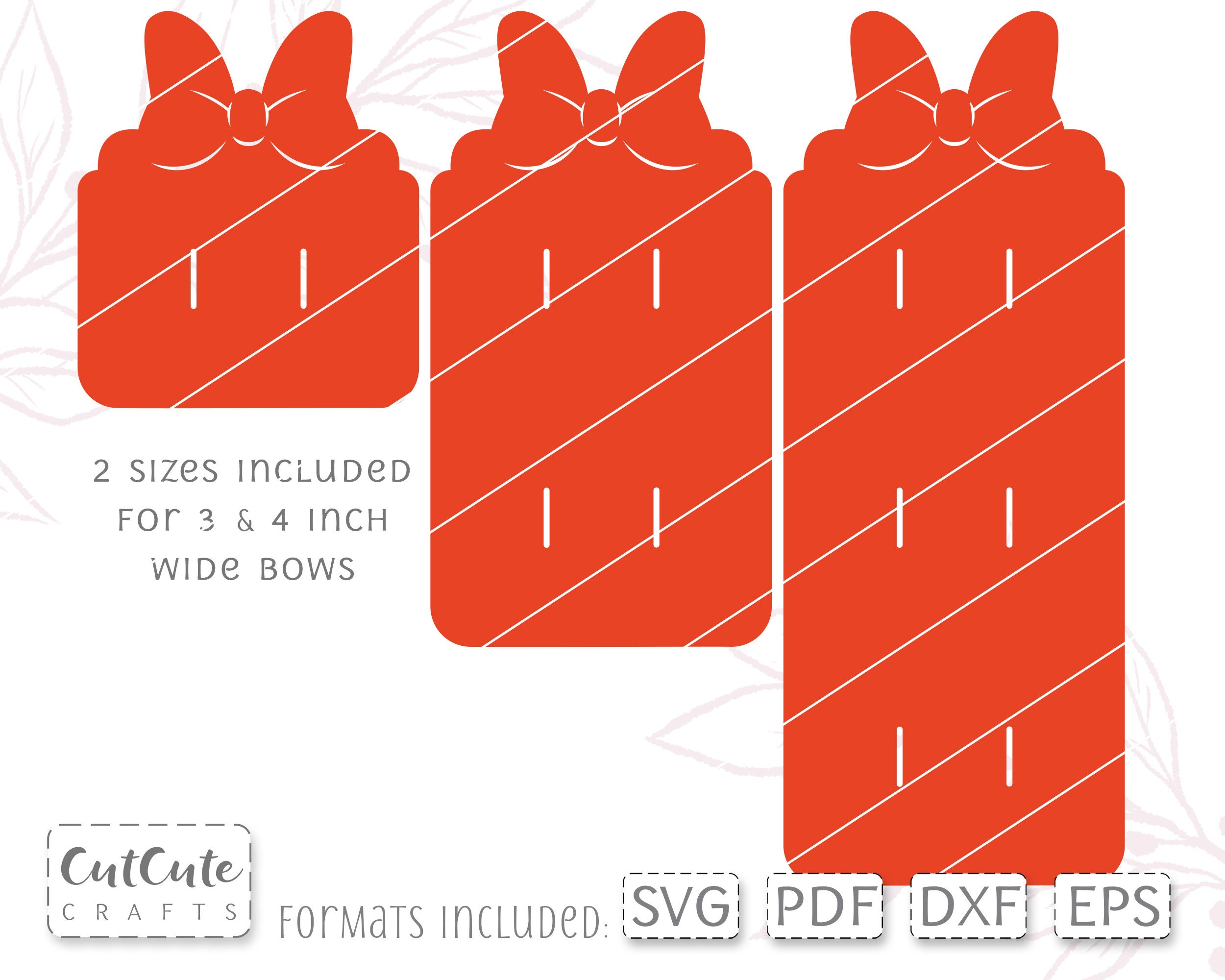 Cute Bow Display Card SVG Template for One Two or Three Bows - Etsy ...