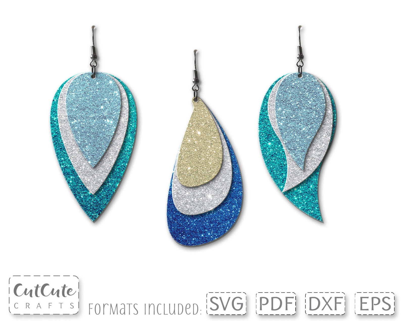 Tear Drop Earring SVG Stacked Earring Svg SVG Cut File Tear - Etsy