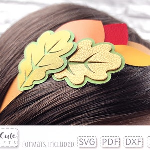 Fall Leaves Headband SVG Templates, Autumn Leaf DIY Faux Leather ...