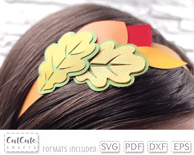 Fall Leaves Headband SVG Templates Autumn Leaf DIY Faux - Etsy