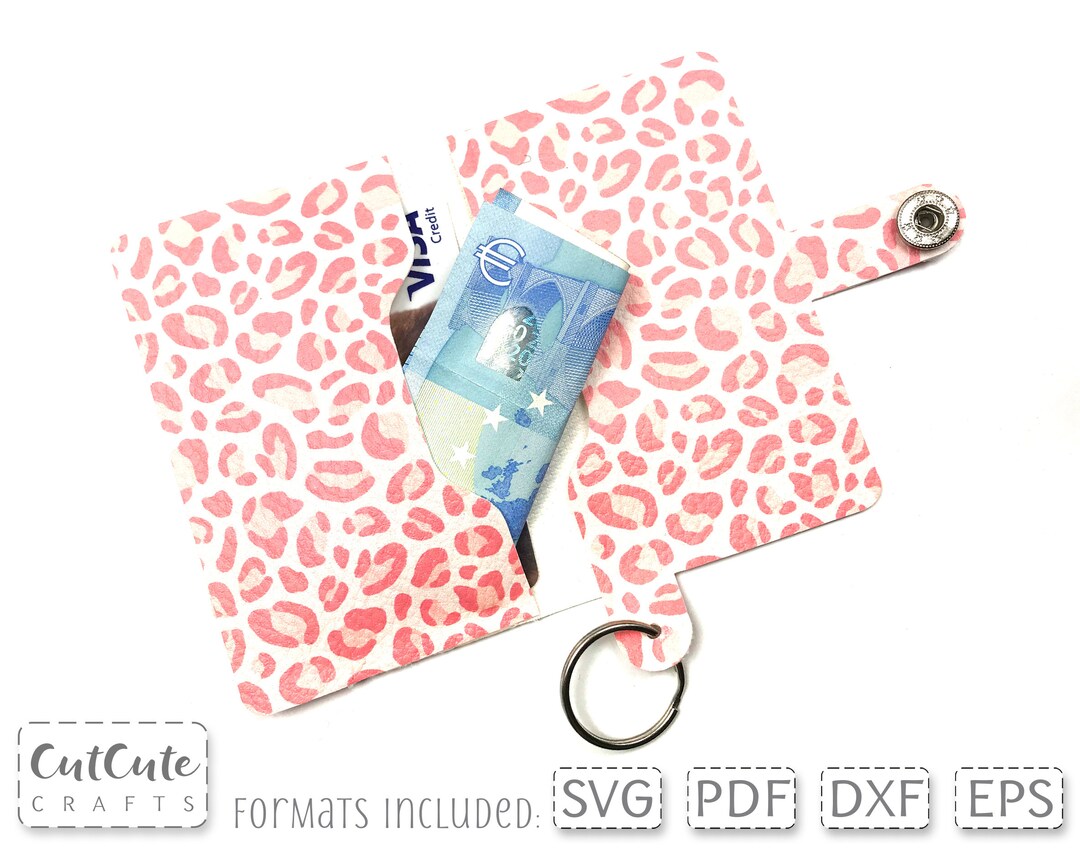 The Wild Card Wallet SVG Template Faux Leather Keyring Small Wallet Cut ...