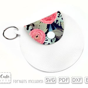 Mini Circle Coin Purse SVG Template: Faux Leather Keychain Wallet ...