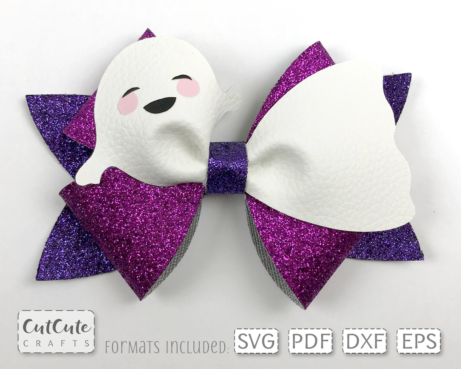 Ghost Bow SVG Halloween Bow Template Ghost SVG PDF Felt Bow - Etsy Canada