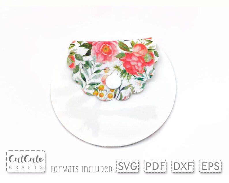 Mini Circle Coin Purse SVG Template: Faux Leather Keychain Wallet ...