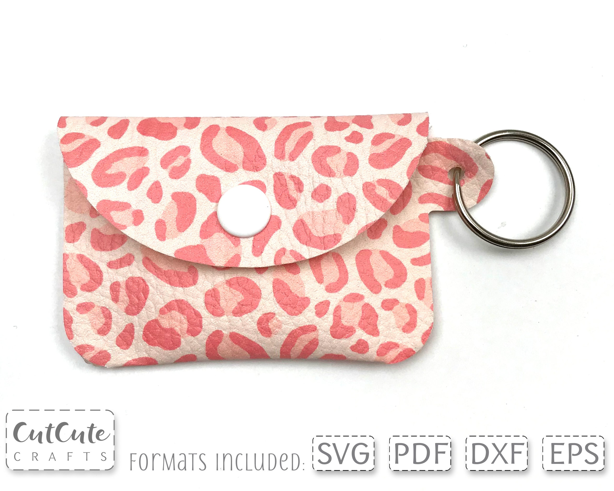 Rounded Mini Coin Wallet SVG Template Faux Leather Key Fob Coin Purse ...