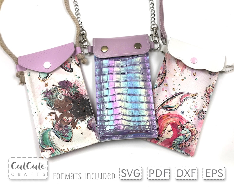 Phone & Card Pouch Templates, Cell Phone Cross Body Bag SVG Sewing ...