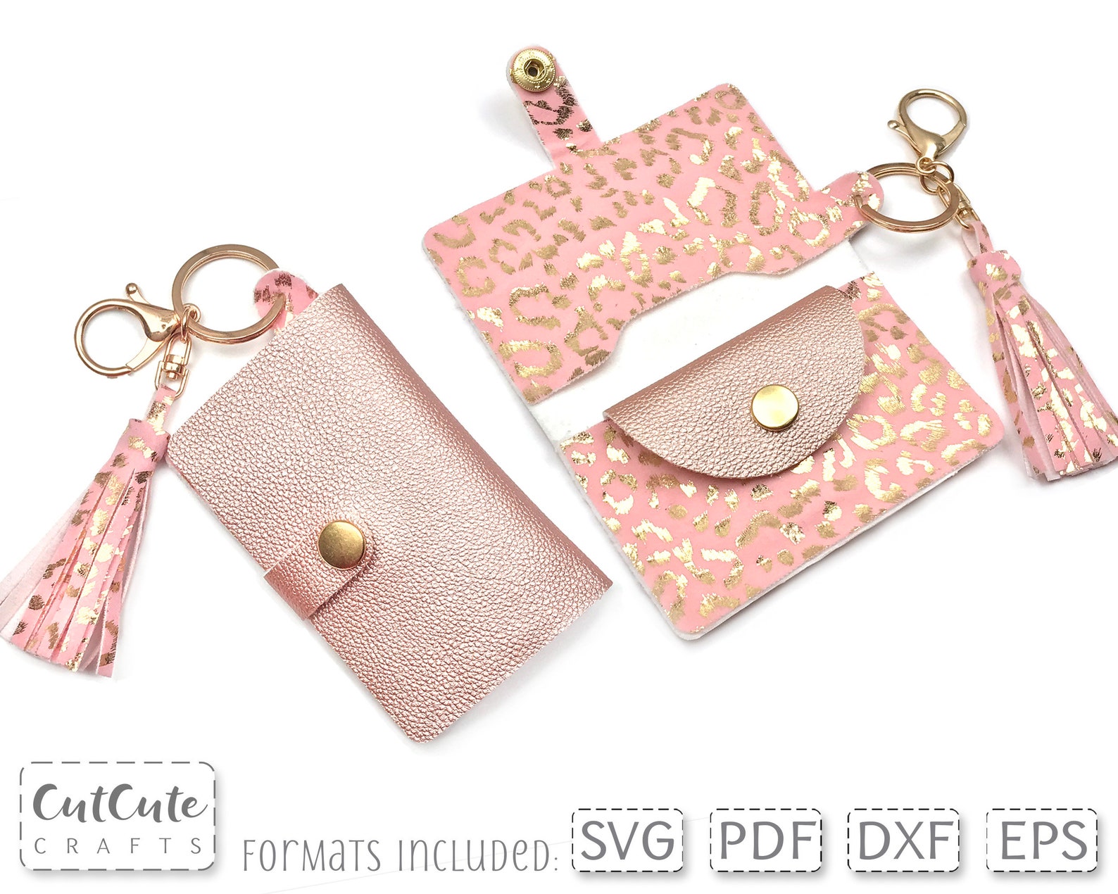 Combo Wallet SVG Template Faux Leather Keyring Mini Wallet Cut - Etsy